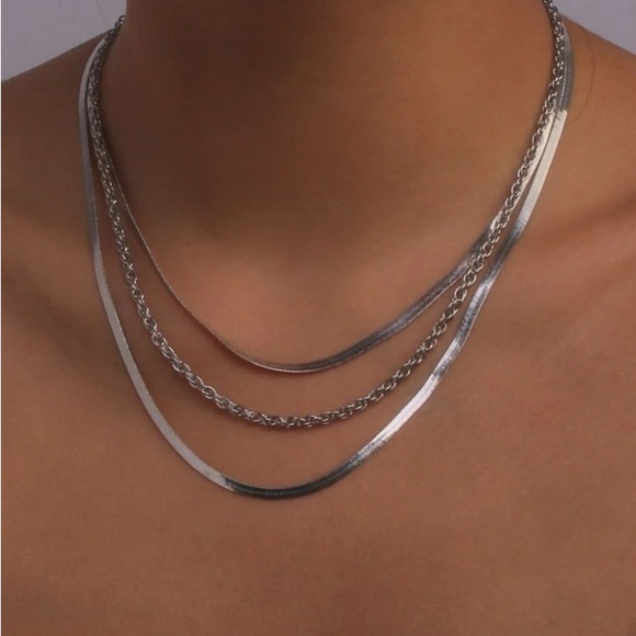 Jewelry | 2pc 3 Layered Twisted Rope Flat Snake Necklace | Poshmark